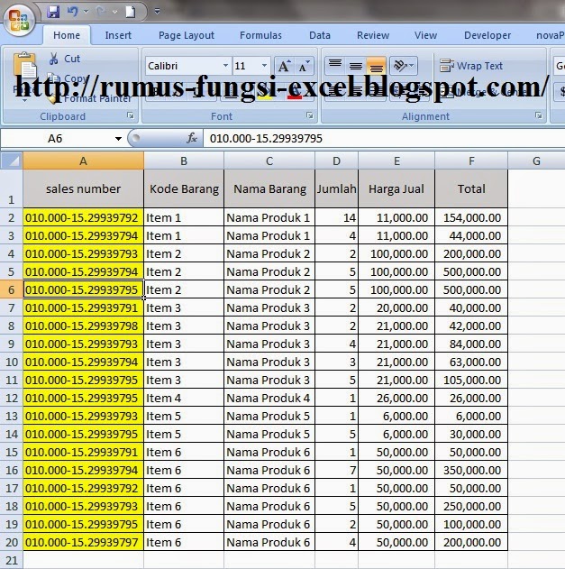 Rumus Fungsi Excel: Menggunakan Text to Column di Excel