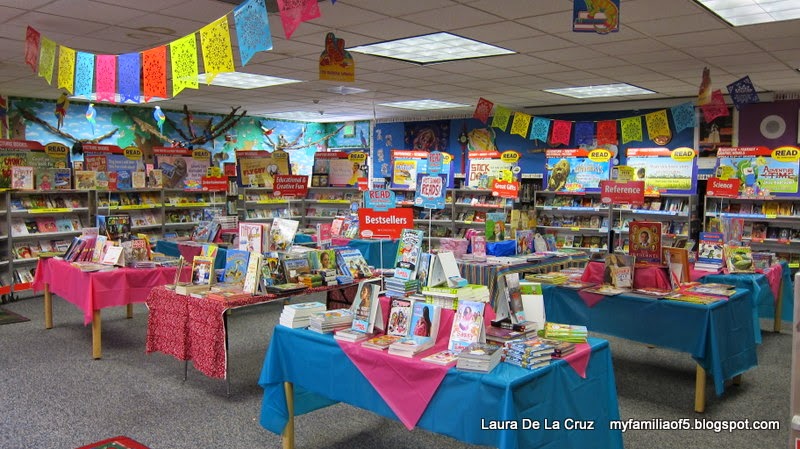 My Familia of 5 - book fair ideas, library, family and food