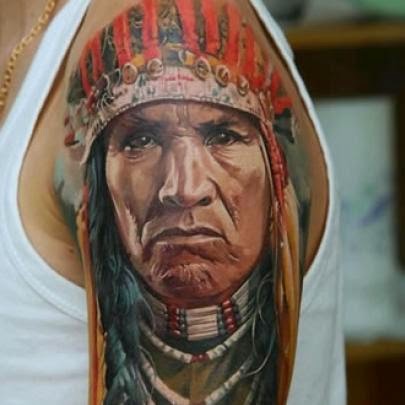 Tattoo Índio 3D no Braço - Idéias e Significados das Tatuagens