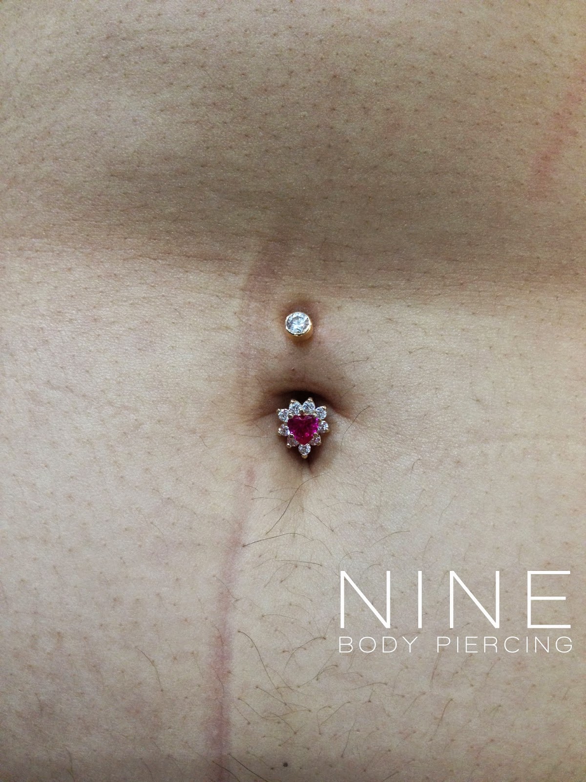 NINE BODY PIERCING BLOG: Heart Clusters Navel