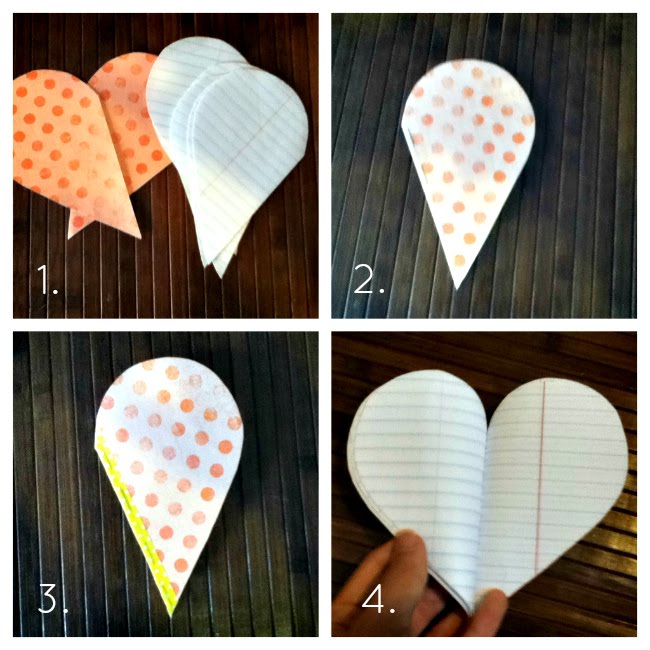 Novelty and Chevron: Love Notes- Heart Shaped Mini Notebook