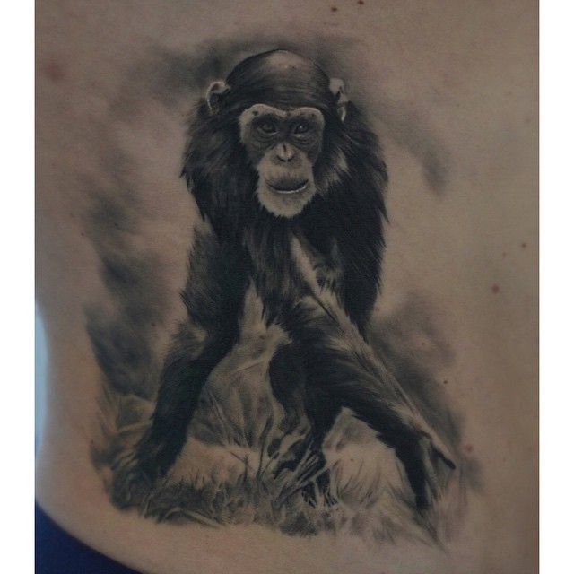 Monky in Grass Back Tattoo ~ z Tattoo Geek - Ideas for best tattoos