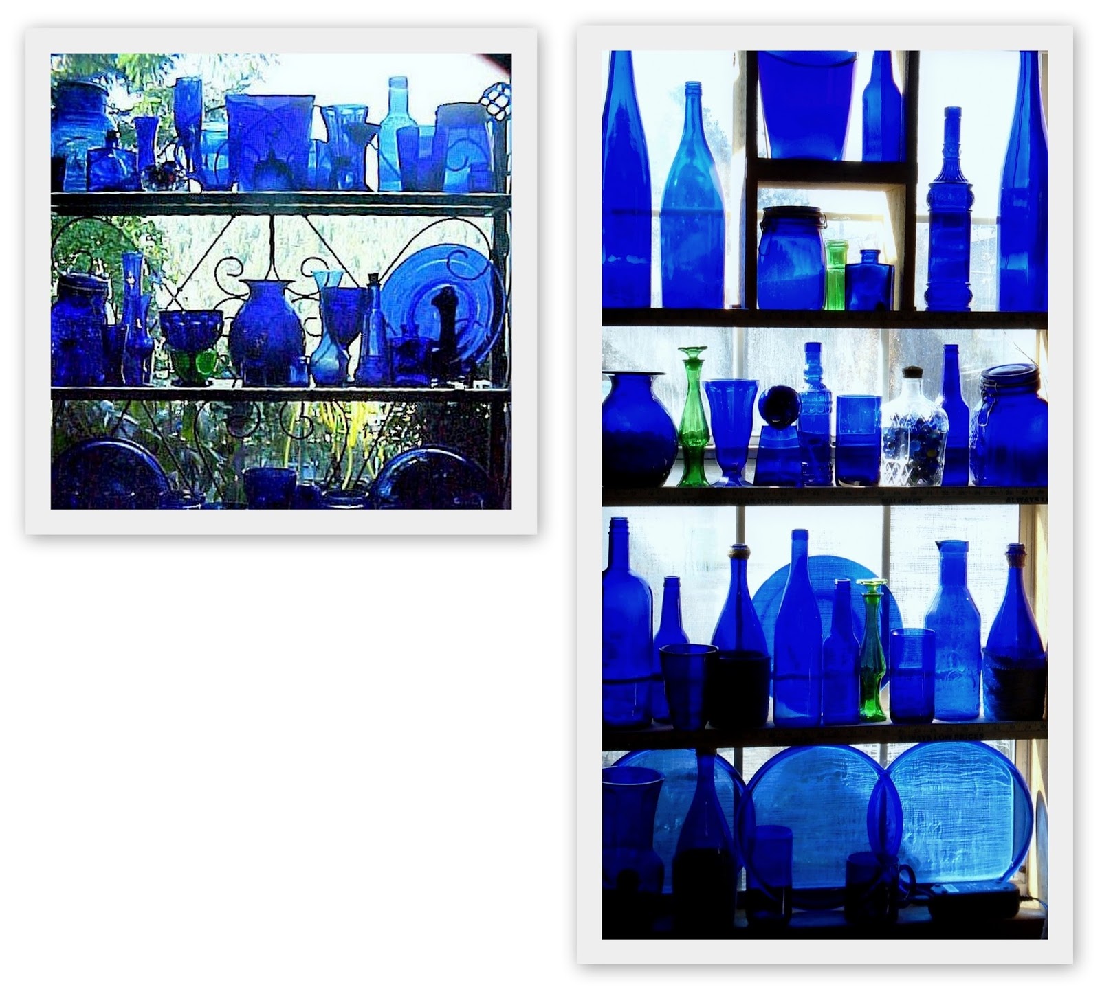 Make The Best of Things: Cobalt Blue Glass in a Sunny Kitchen Window