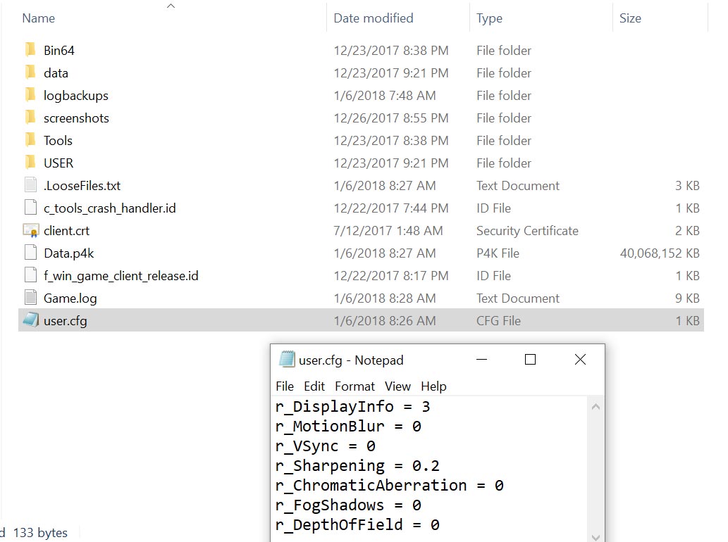 Star Citizen Help: Creating and using User.cfg file
