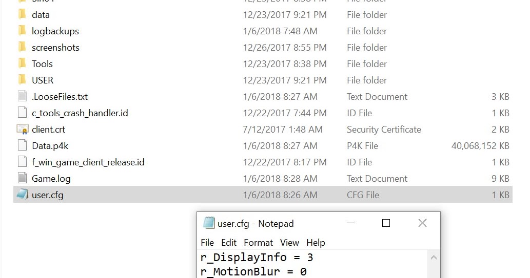 Star Citizen Help: Creating and using User.cfg file