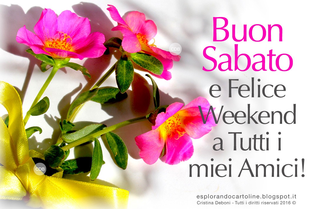 Esplorando Cartoline CDB: Cartolina 🌿🌸🌸🌸🌿 BUON SABATO e Felice Weekend ...