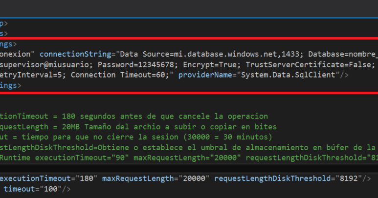 Configurar cadena de conexión de una base de datos SQL Server en Azure - VBpuntoNET