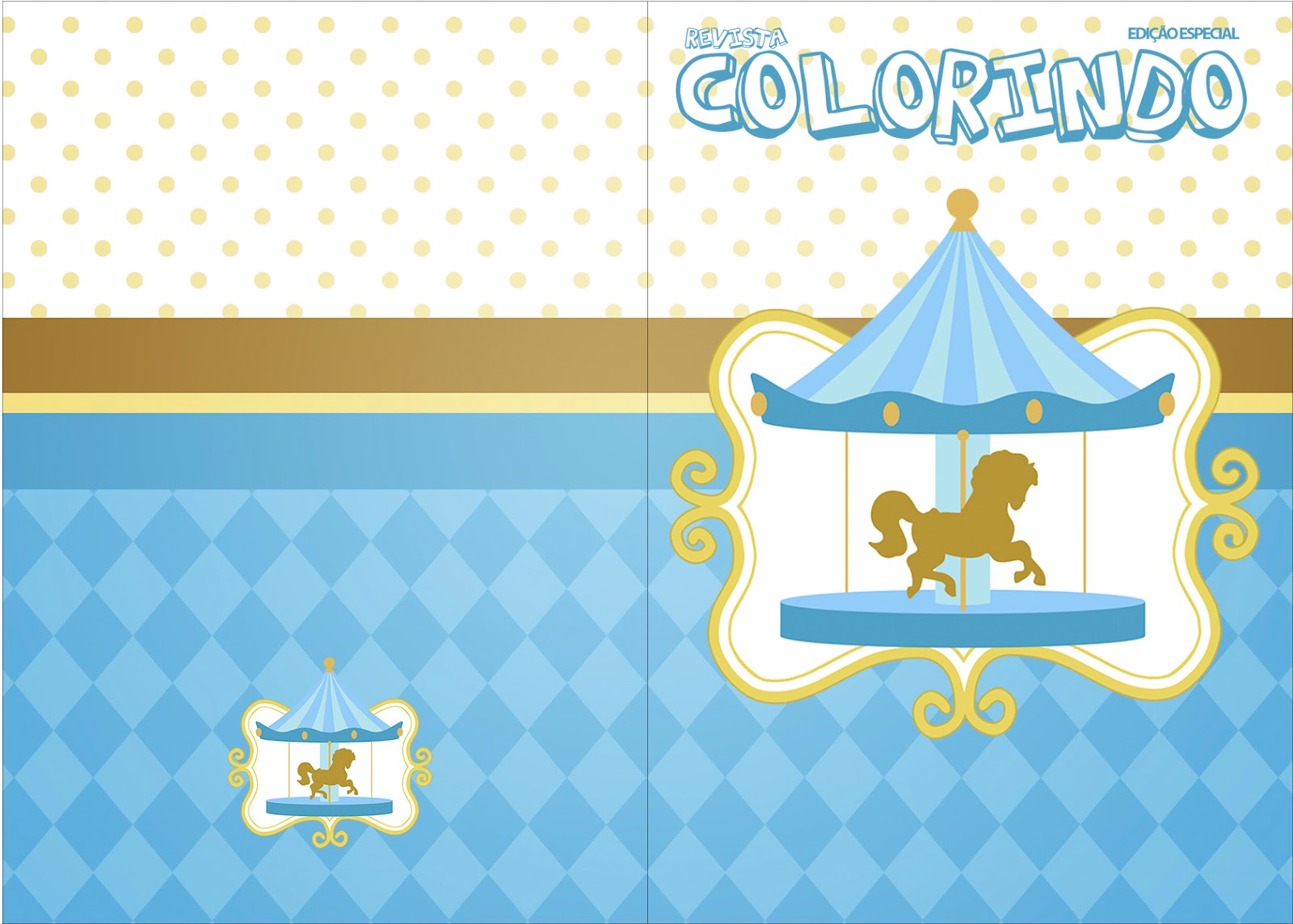Carousel in Light Blue: Free Party Printables. - Oh My Baby!