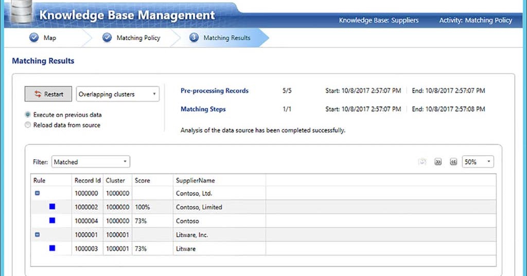 Add matching knowledge to a knowledge base in DQS
