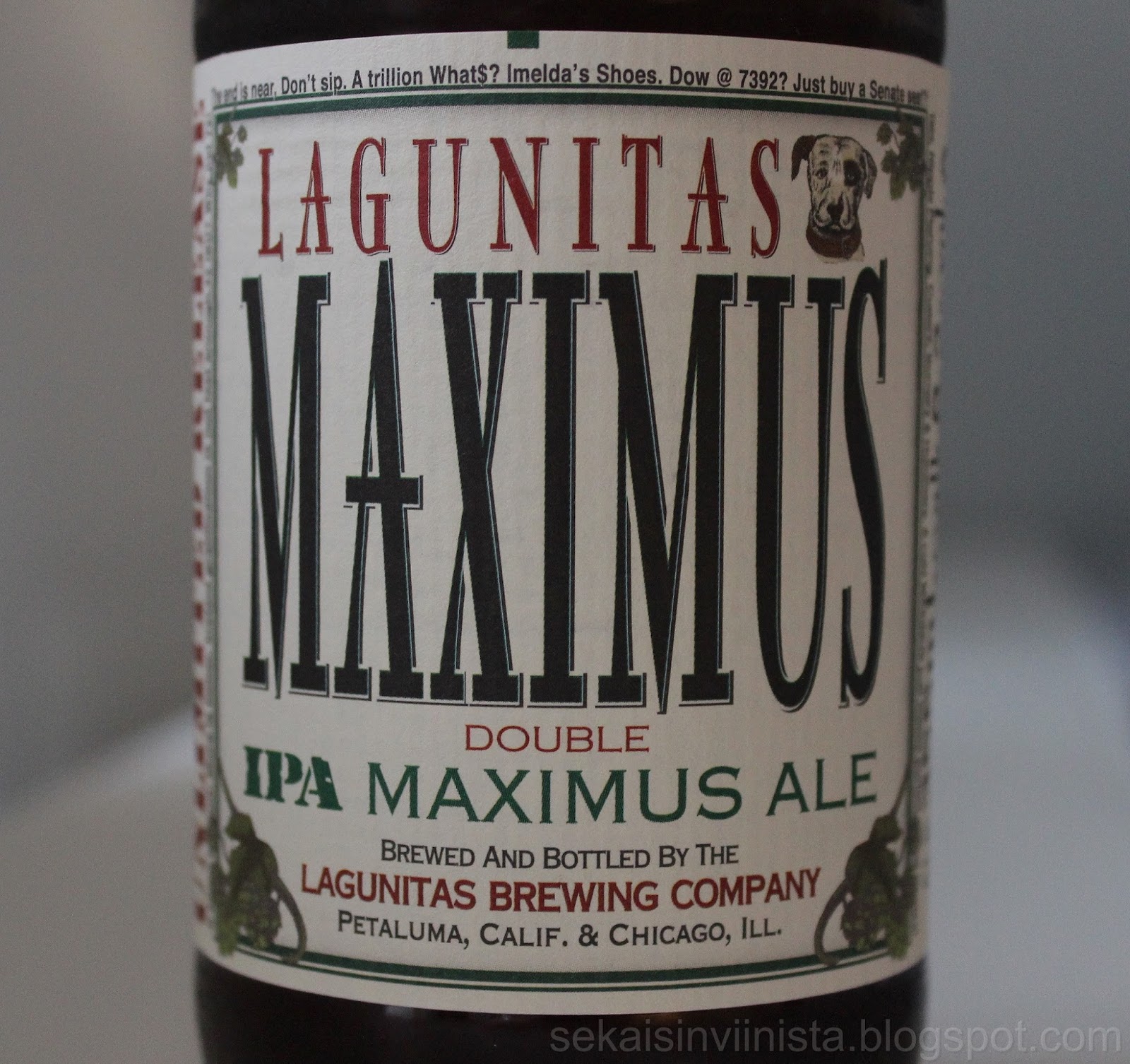Sekaisin viinistä: Lagunitas Brewing Co.: Maximus IPA