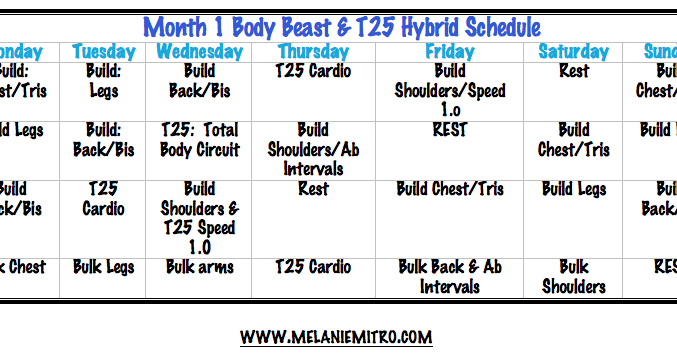 Committed to Get Fit: Body Beast/ T25 Month 1 Workout Schedule
