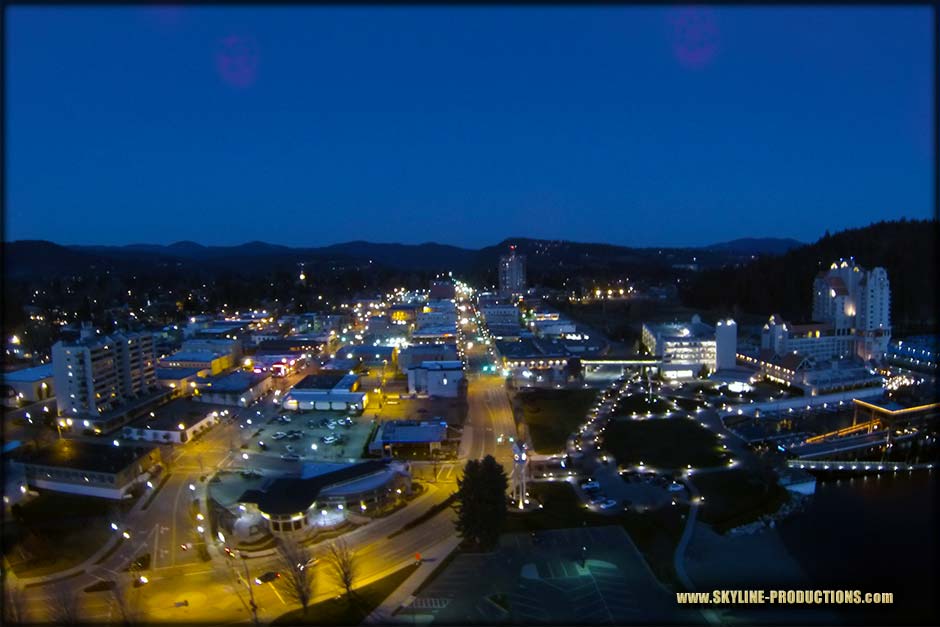 Skyline Productions: Coeur d'Alene • Aerial Photography Downtown night ...
