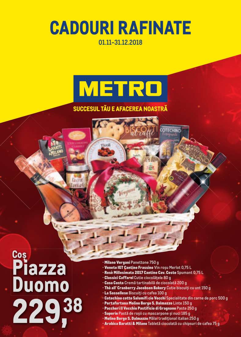 CATALOG METRO 2018 COSURI DE CRACIUN si PACHETE CADOU. Brosura Metro cu ...