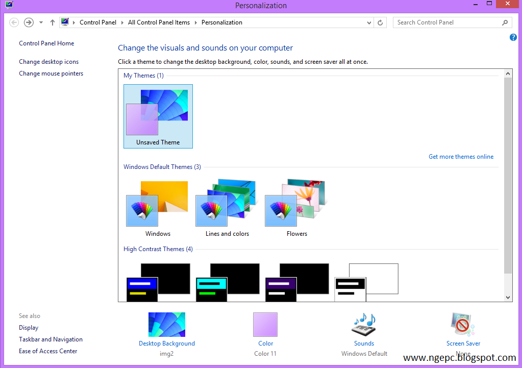 Cara Mengganti Tampilan Desktop di Windows 8 ~ Tutorial Komputer