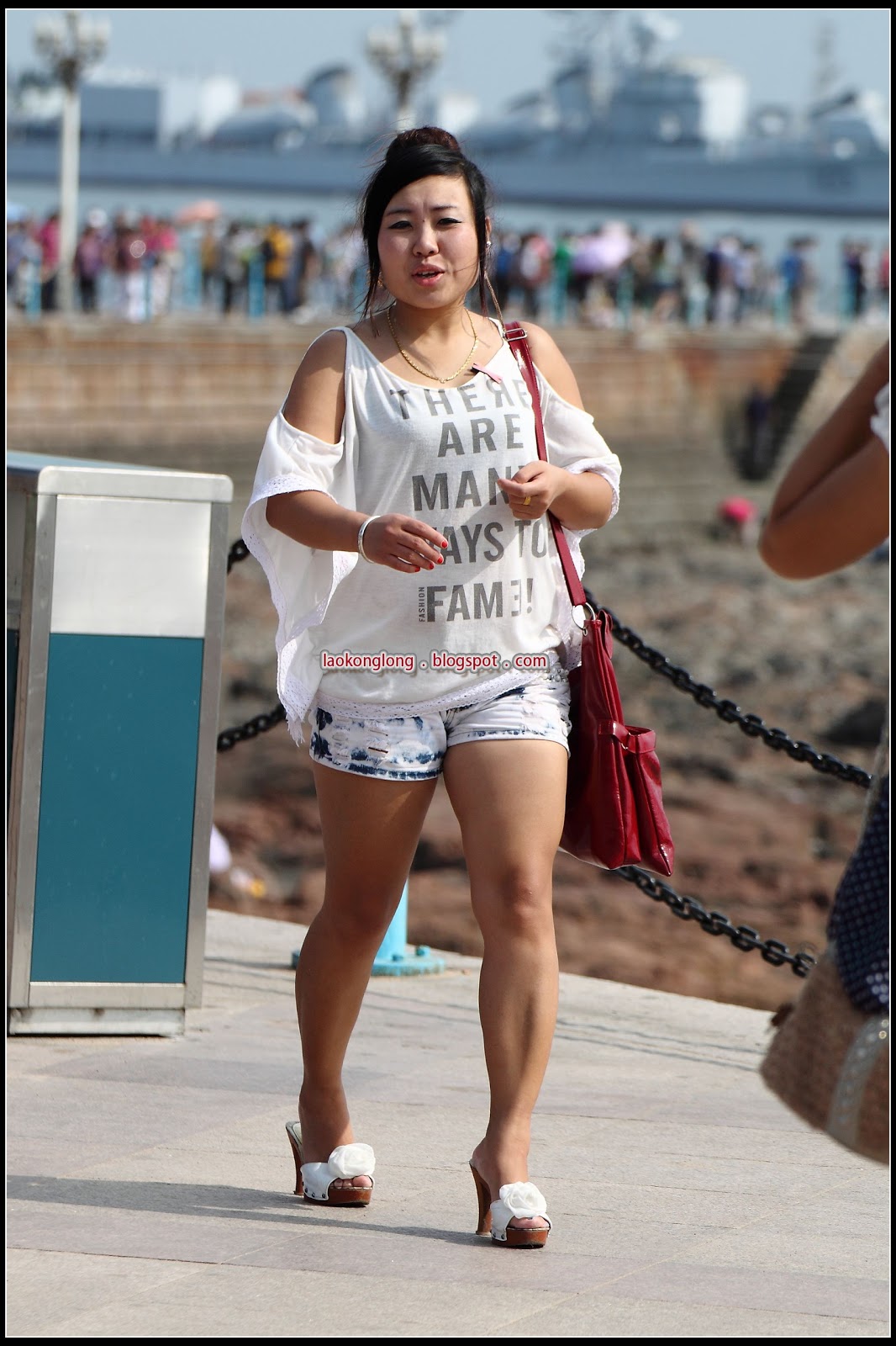 Asia Travel Photography: From Chinese shorts girl, walking in the street