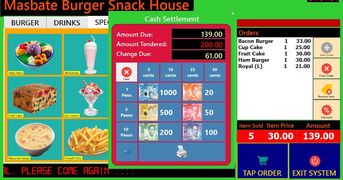 Upgraded Version of Burger Snack House Ordering System - code4dev