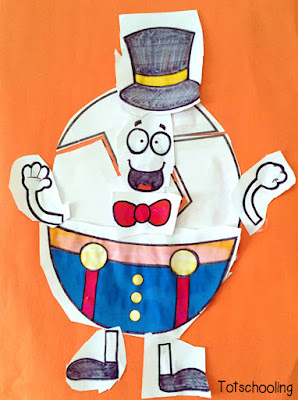 Humpty Dumpty Printable Cut & Paste Activity | Totschooling - Toddler ...