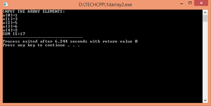 C Program To Perform The Addition Of Elements Of An Array Devcppgcc Techcpp
