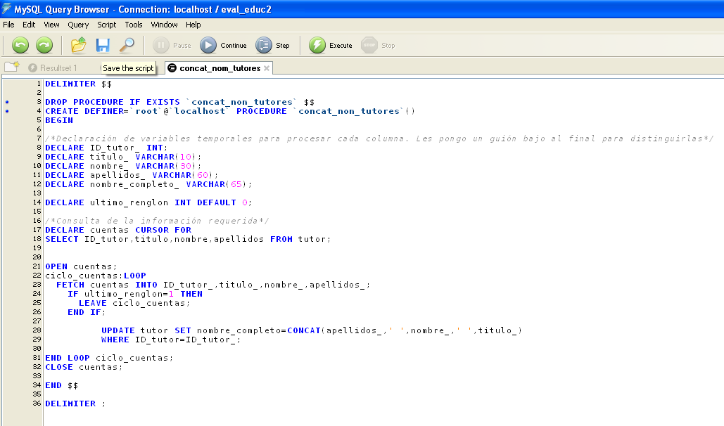 Pathros: Cómo programar procedimientos almacenados en mysql