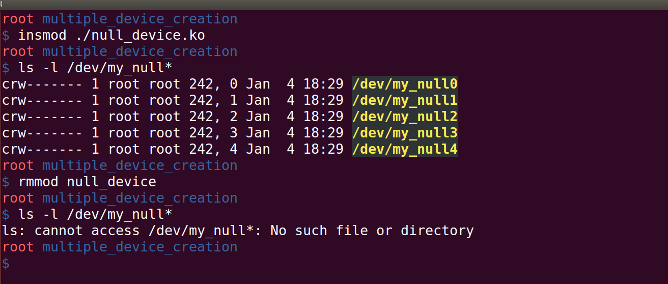 Linux Character driver - Creating multiple device nodes