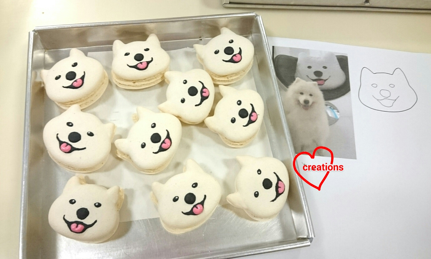 Loving Creations for You: 'Kenji the Fluffy Dog' Macarons with Vanilla ...