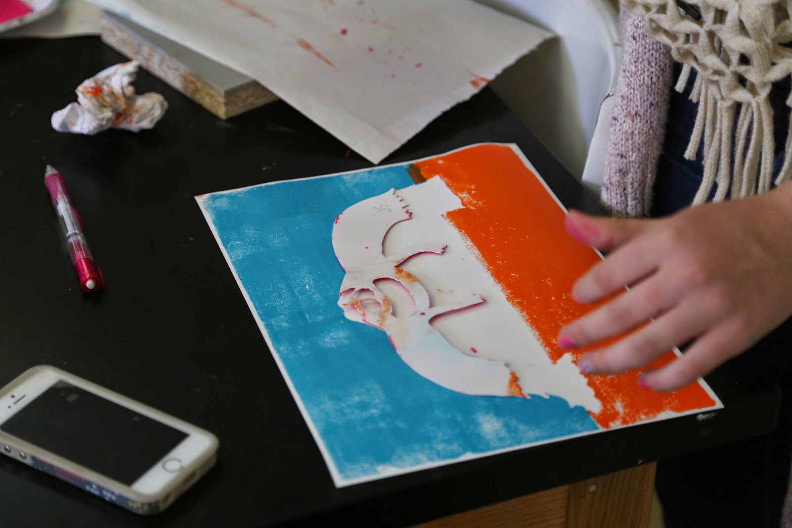 Grauer Art: Foam printmaking, 8th Grade Art