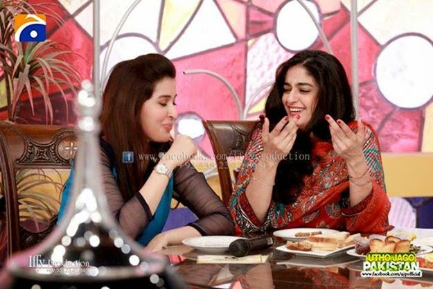 Natasha Ali & Nadia Jamil with her son in Utho Jago Pakistan on geo tv ...