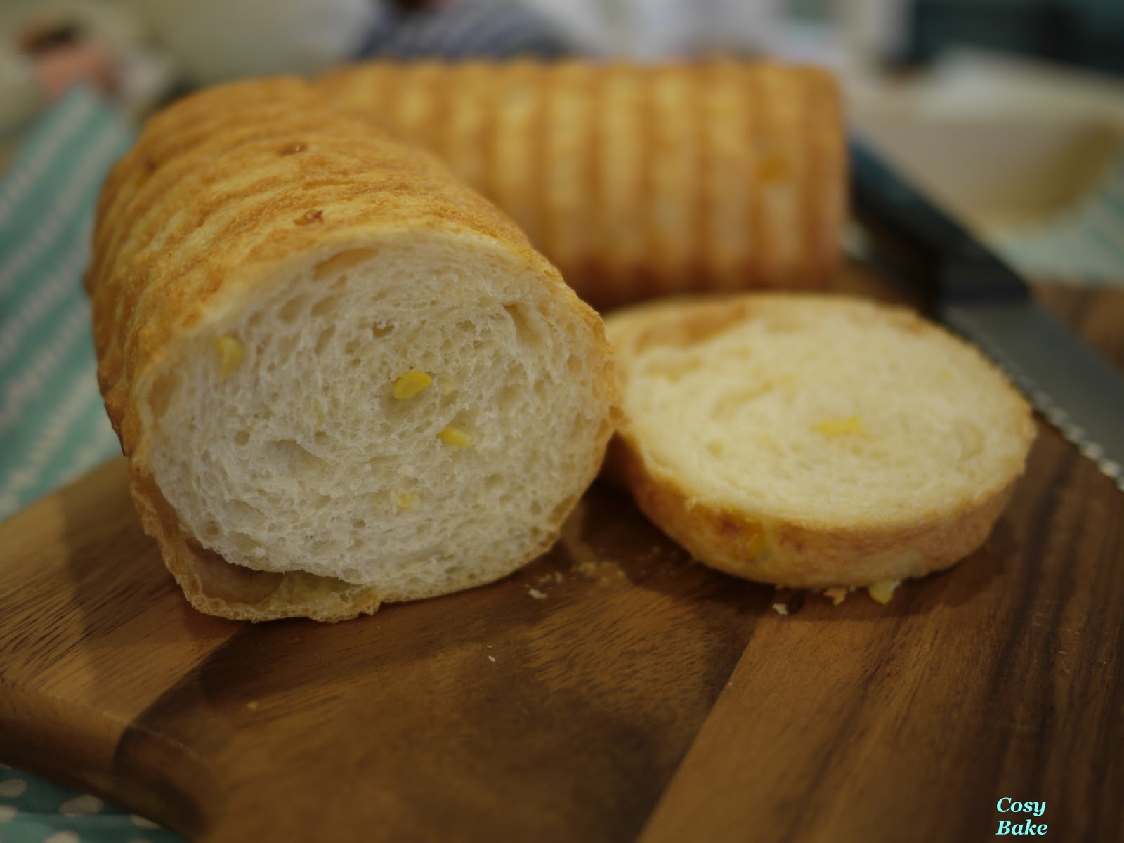 Cosy Bake: Early Grey Bread & Corn Log Bread.
