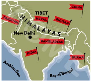 True Colors of India: Himalaya Map