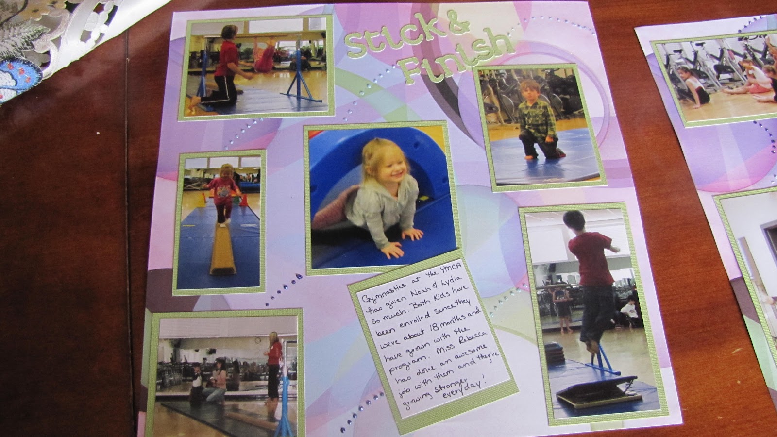 Creative 2x Mom: Bouncing Gymnasts (Scrapbook Pages)