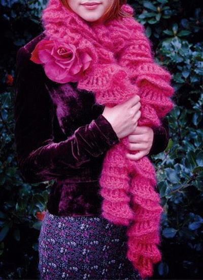 Crochet Pattern of Ruffle Scarf