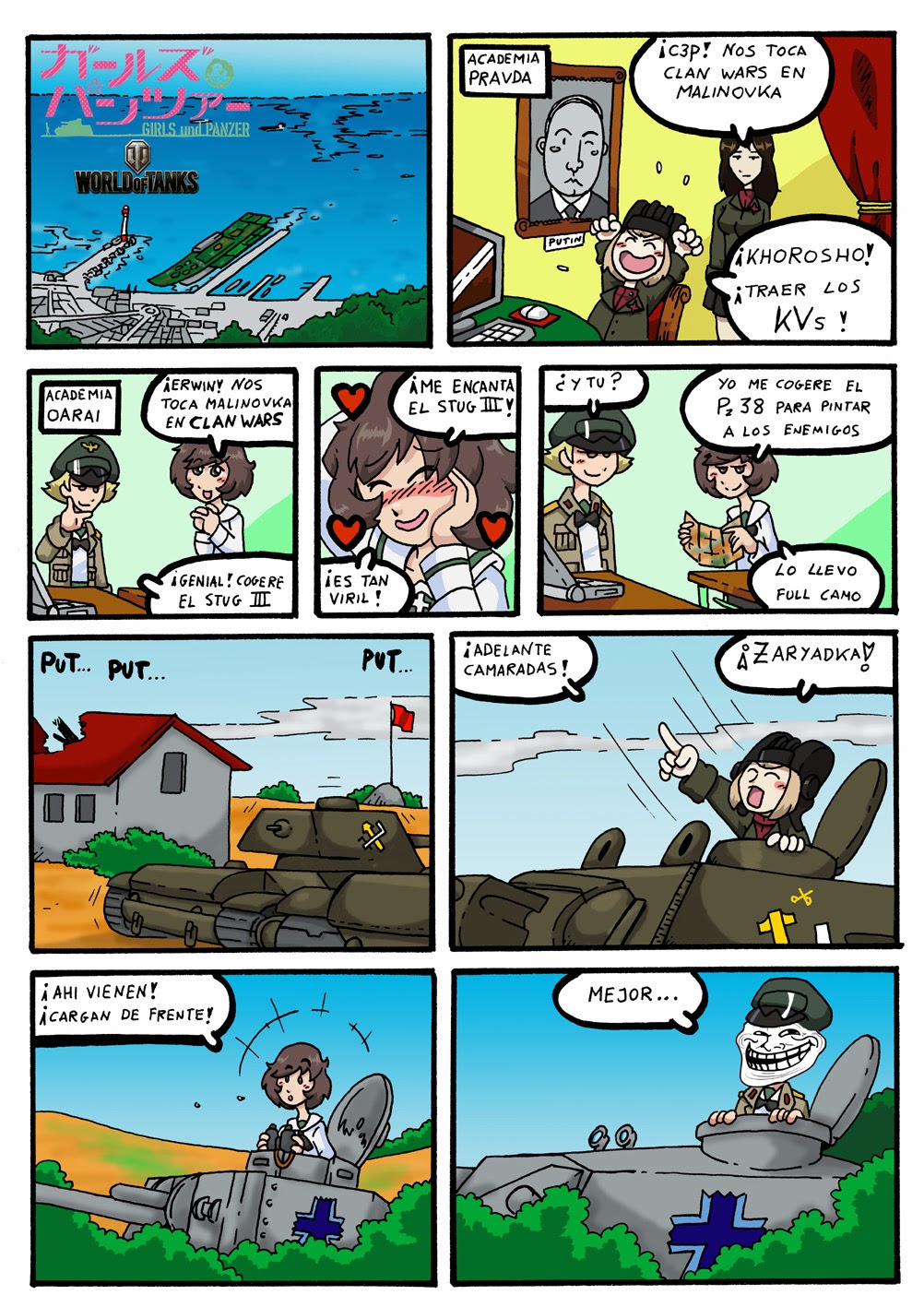 Emilio habla, Lucas escucha.: Comic de Girls Und Panzer para World of Tanks