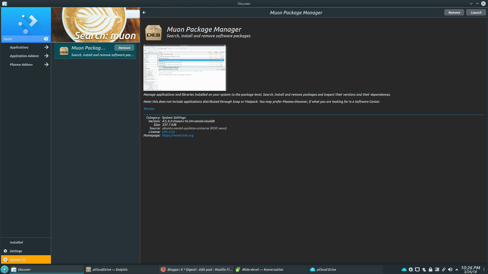 K * Digest!: KDE Package Manager Muon 5.8.0 Released