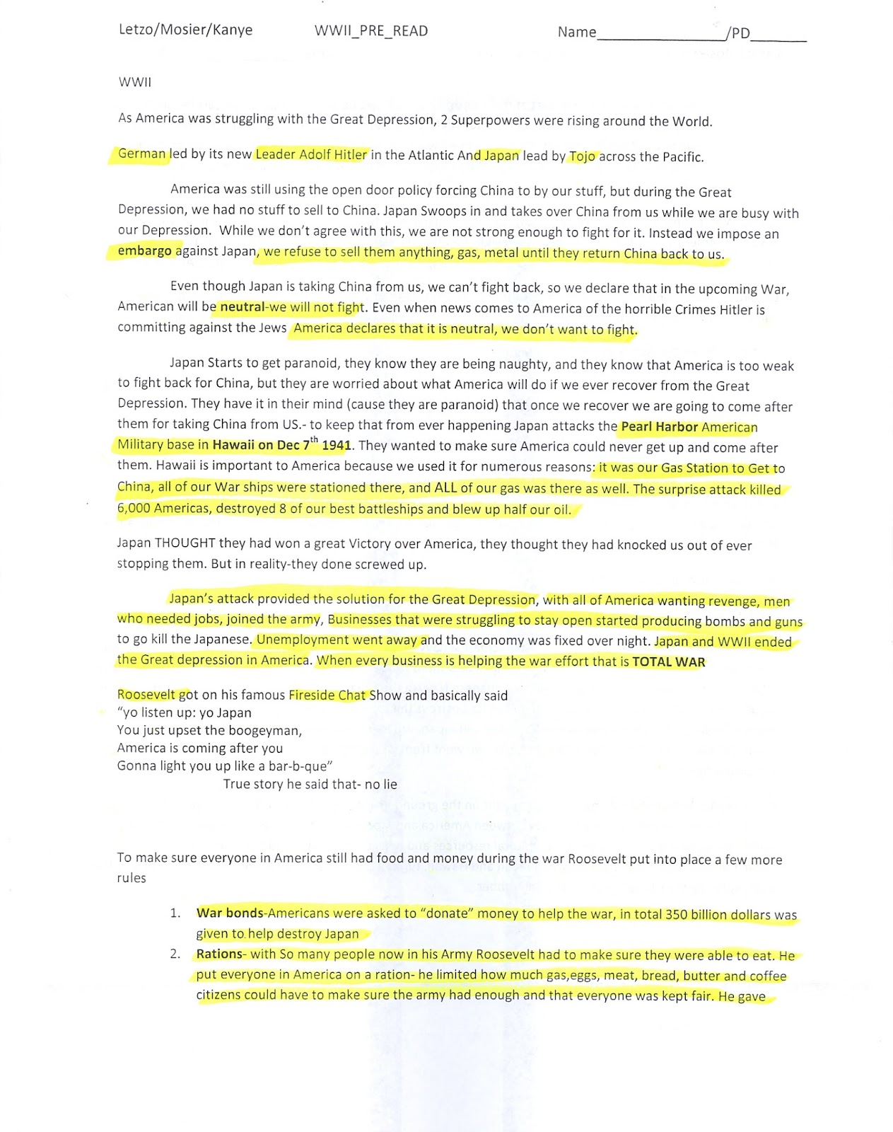 Mr. E's U.S. History and Black History Page: Unit 9 - World War II