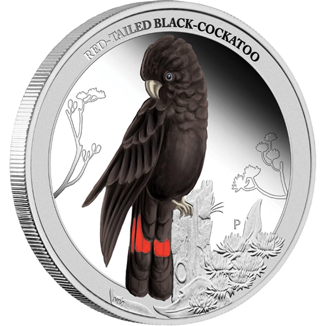 Gold Silver Art: Red-tailed Black-Cockatoo 2013 1/2 oz 999 Silver Proof ...