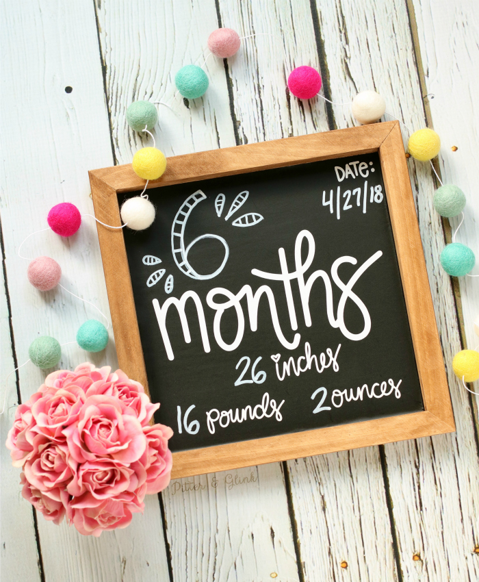 PitterAndGlink: DIY Baby Monthly Chalkboard + Free Cut File