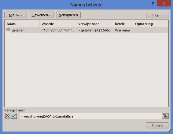 Tips voor Excel: Functie Verschuiving - Dynamisch bereik