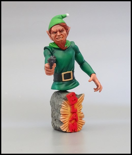 NIMAJNEB SCULPTURE: Elf with a gun buste