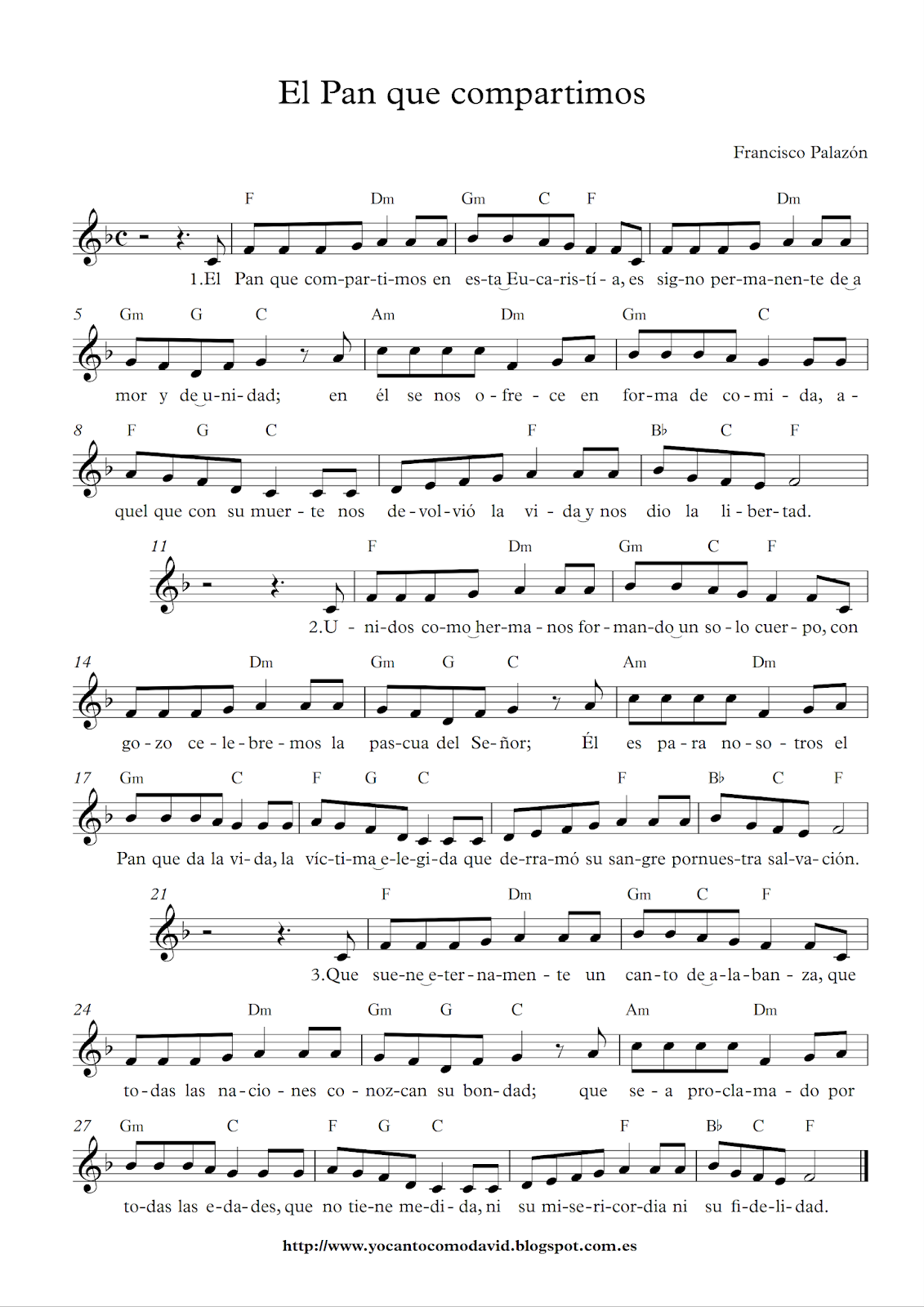 El Cancionero Católico: El pan que compartimos. Autor: Francisco Palazón