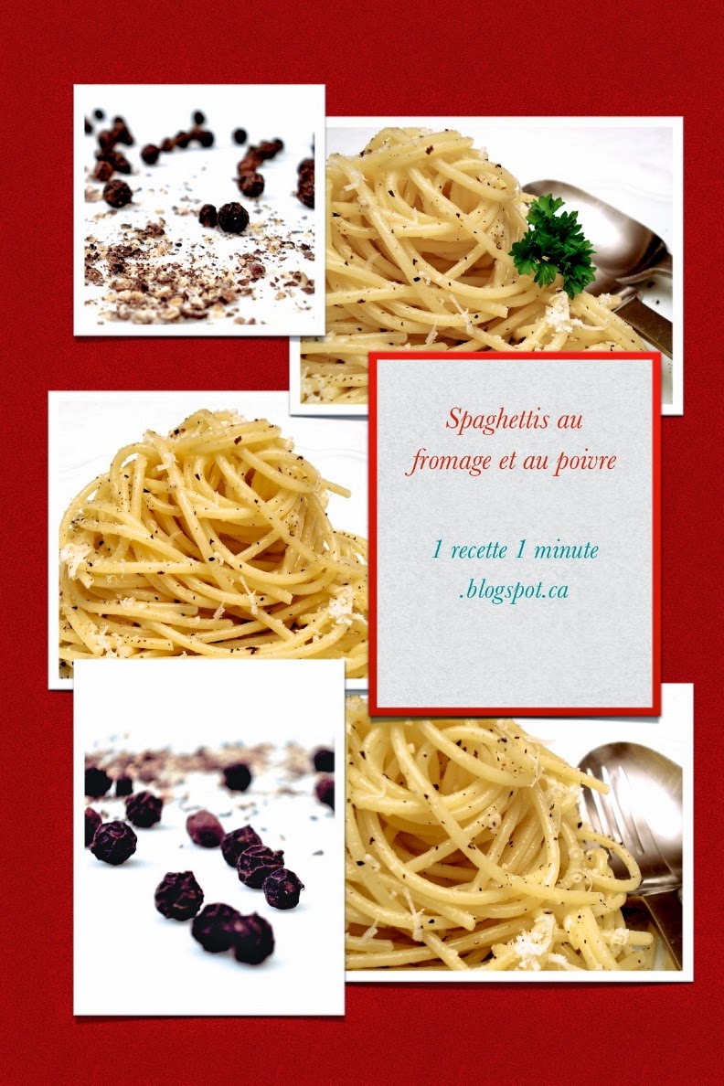 1 recette de pâte alimentaire: Spaghetti au Fromage et au Poivre