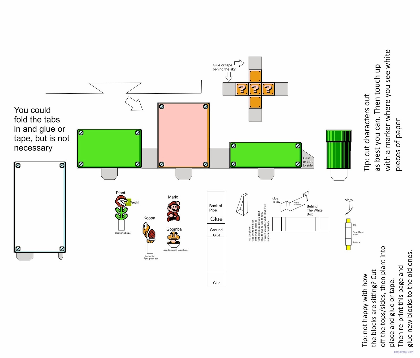 Handmade 3D picture of Super Mario