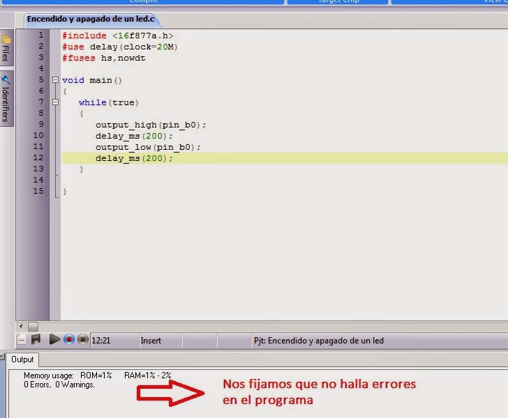 Primer programa en CCS Compiler (PIC C Compiler) ~ AprendiendoElectrónica
