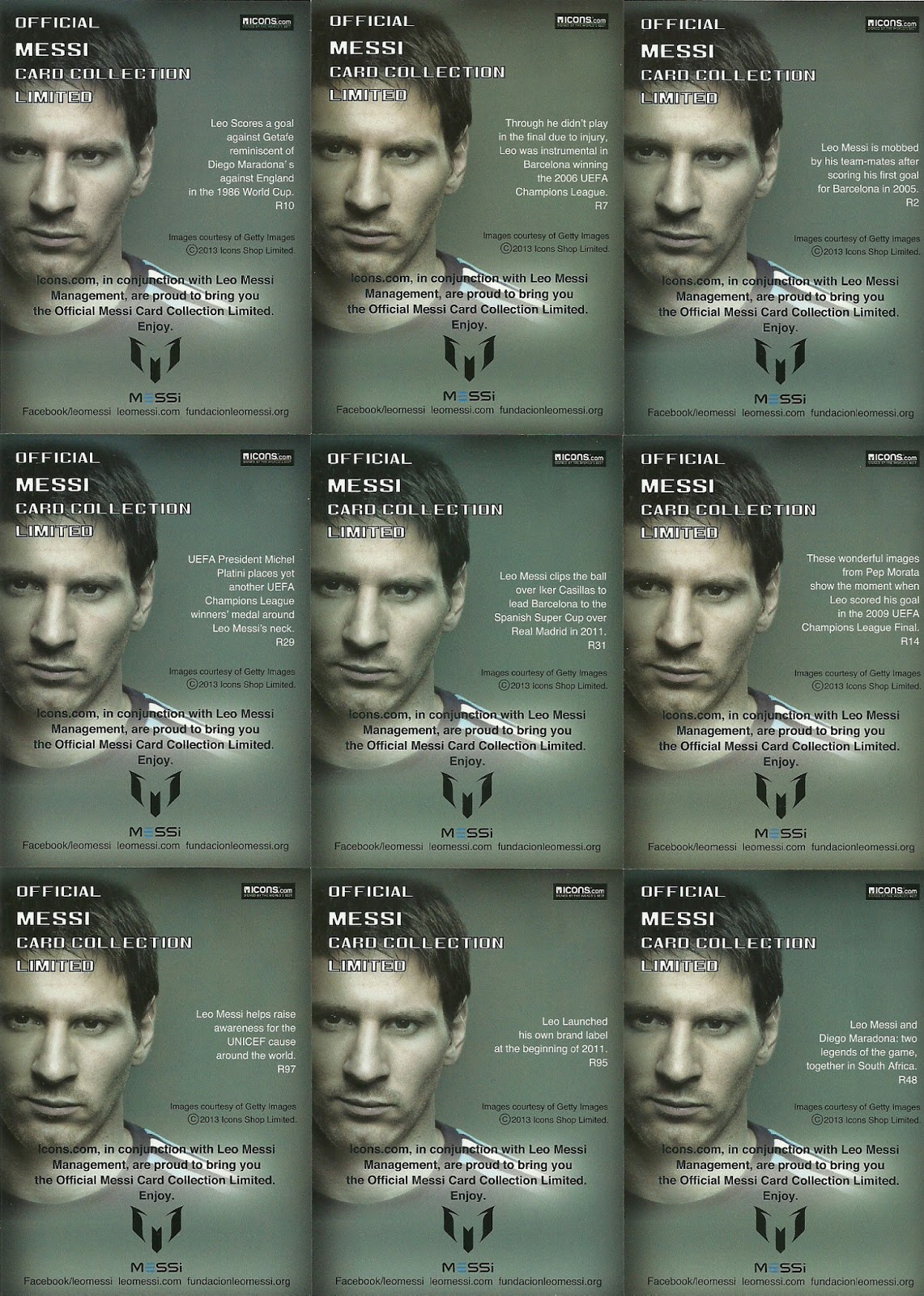 Soccer Cards Blog: 2012-13 Icons Official Messi Card Collection Limited ...