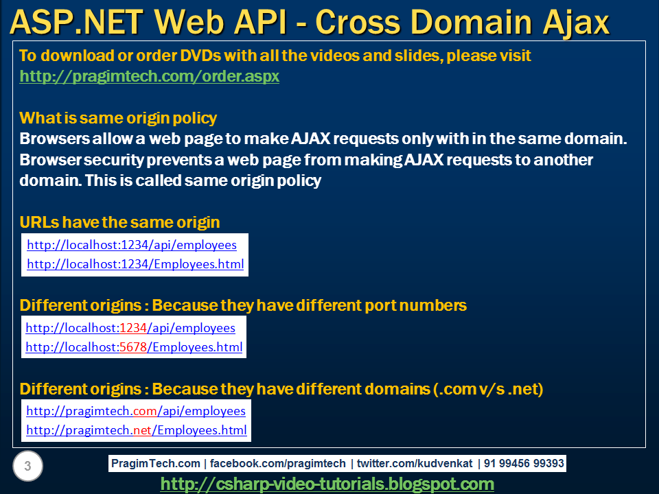 Sql Server Net And C Video Tutorial Calling Aspnet Web Api Service In A Cross Domain Using