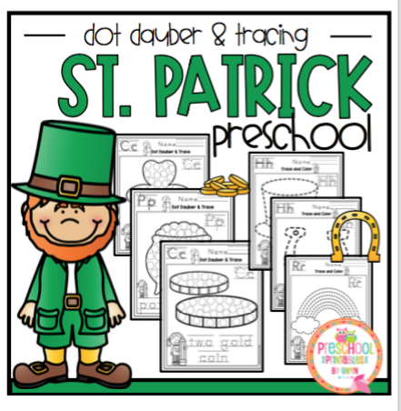 St. Patrick Dot Dauber and Tracing Pages "No Prep" ~ Preschool Printables