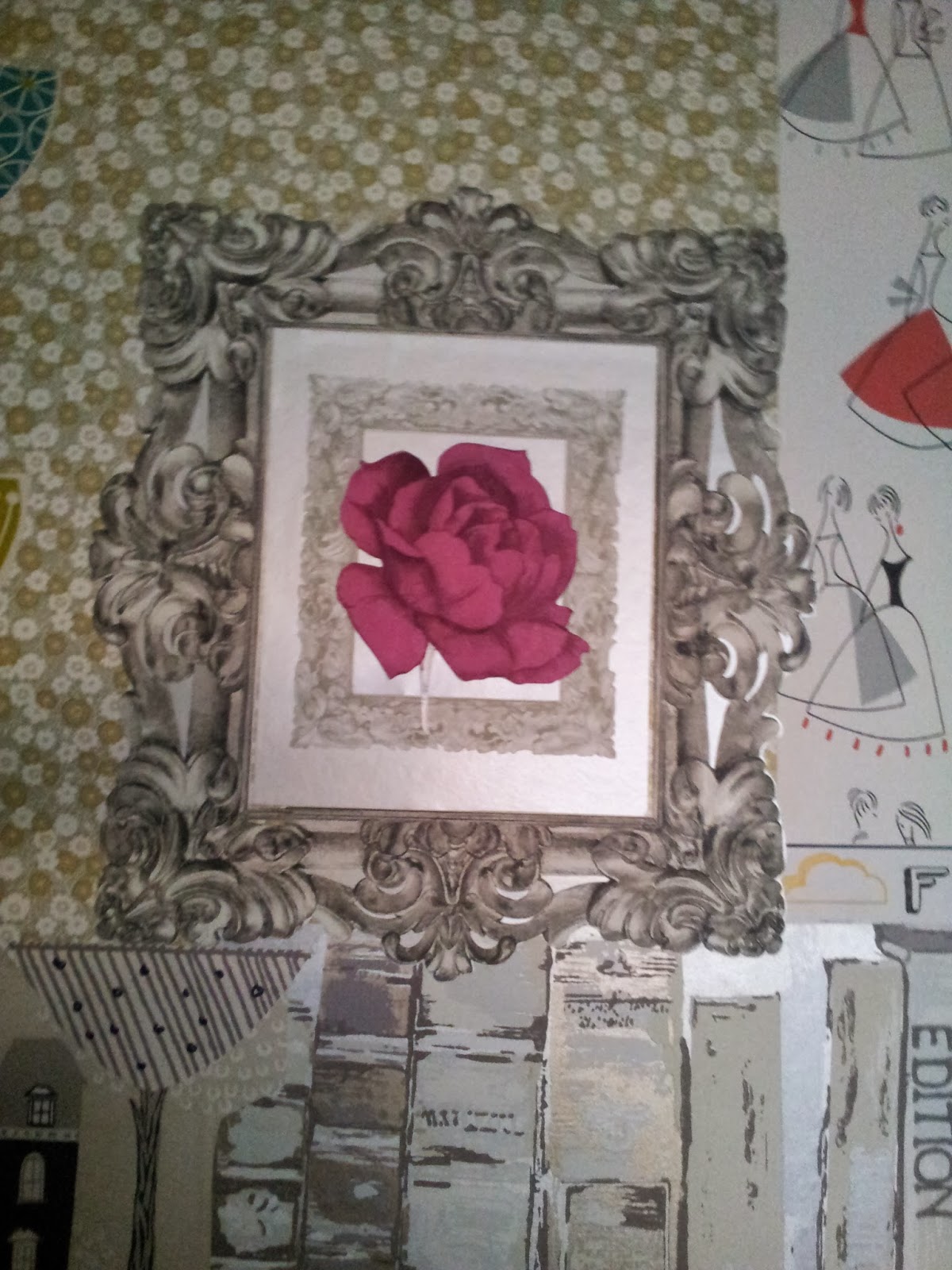 jean's muse: wallpaper samples and an empty bedroom