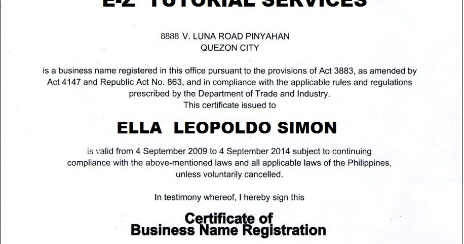 WBBBB Accounting & Management Services: DTI Business Name Certification ...