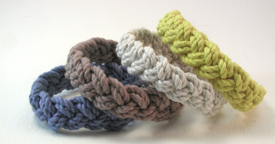 Knots and fiber bracelets: more two strand knotted rope bracelets 4006