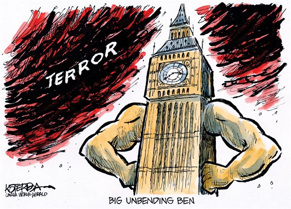 Les Tours de Laliberté: Caricature Londres sous attaque