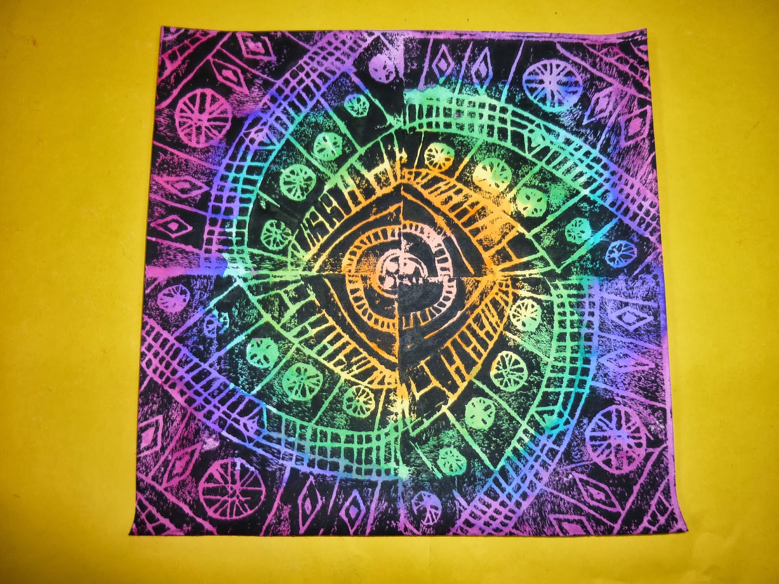 Mrs. Werner's Art Room: 5th Grade Radial Design Printmaking